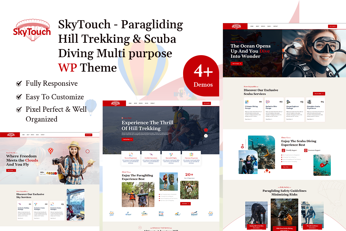 SkyTouch - Paragliding, Hill Trekking And Scuba Diving Multi purpose WP ...