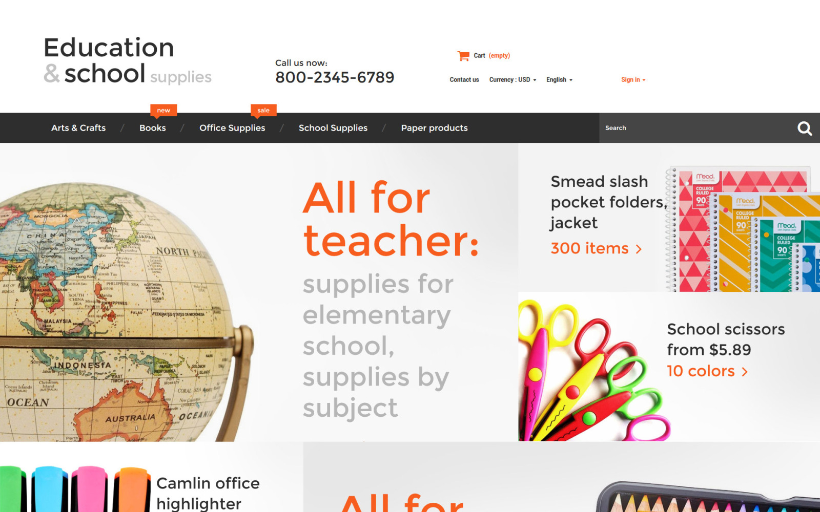 Education School Supplies PrestaShop Theme - TemplateMonster
