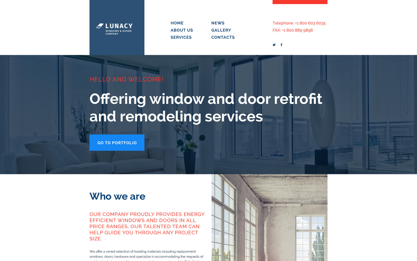 Windows Doors Website Template #56018 - TemplateMonster
