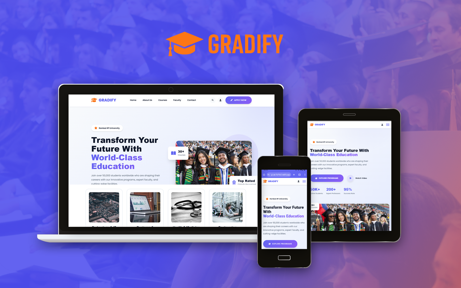 Gradify - Education and University HTML Template + Student Dashboard