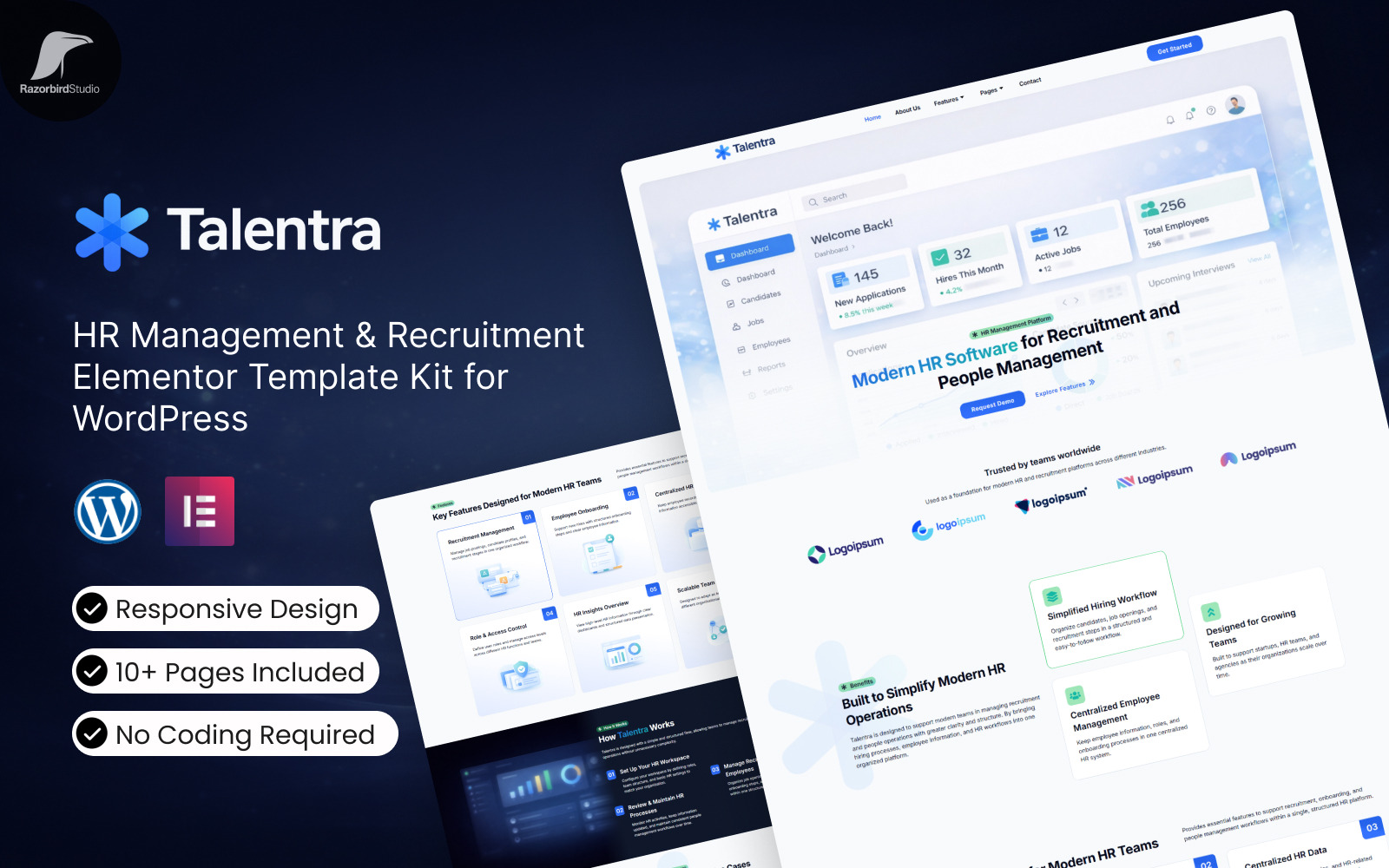 Talentra - HR Management & Recruitment Elementor Template Kit for Wordpress