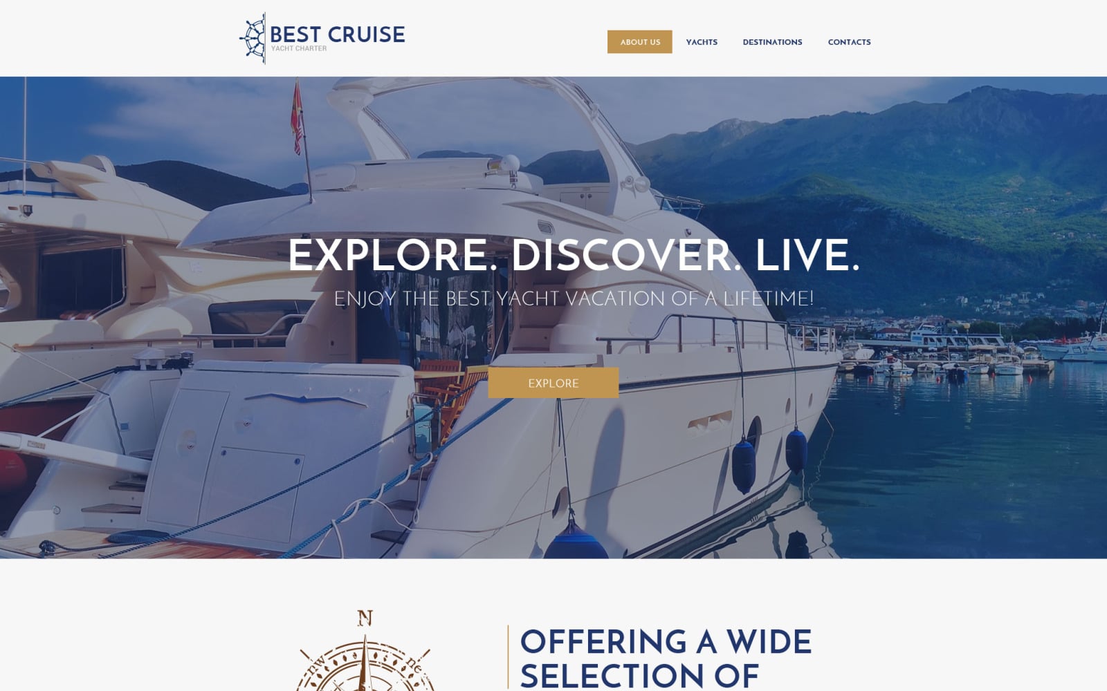 Yacht Charter Website Template #57547 - TemplateMonster