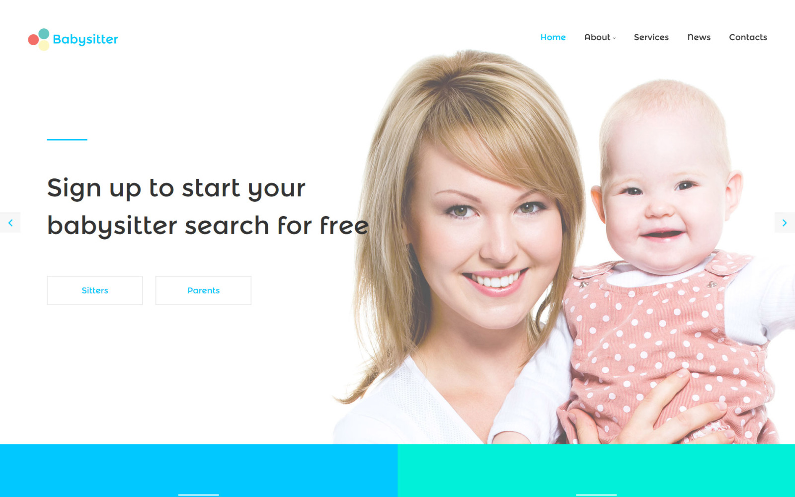 Babysitter Responsive Website Template - TemplateMonster