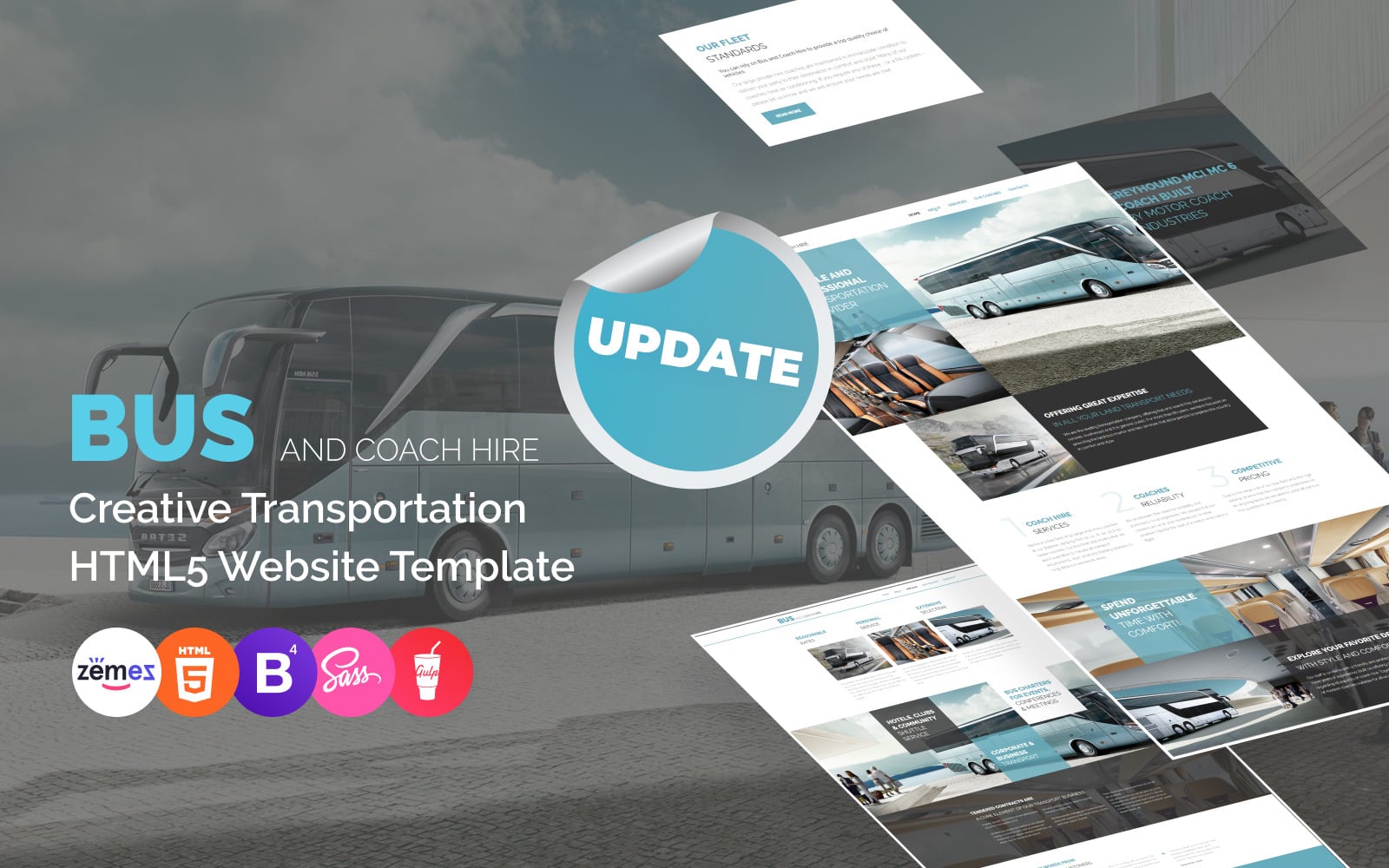 Bus and Coach Hire Website Template #57680 - TemplateMonster