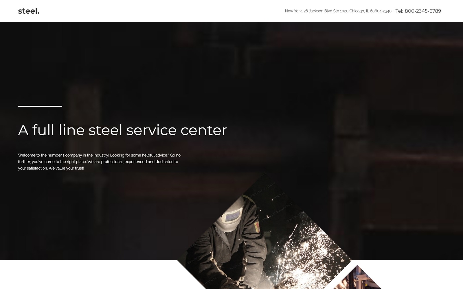 Steelworks Landing Page Template #57716 - TemplateMonster