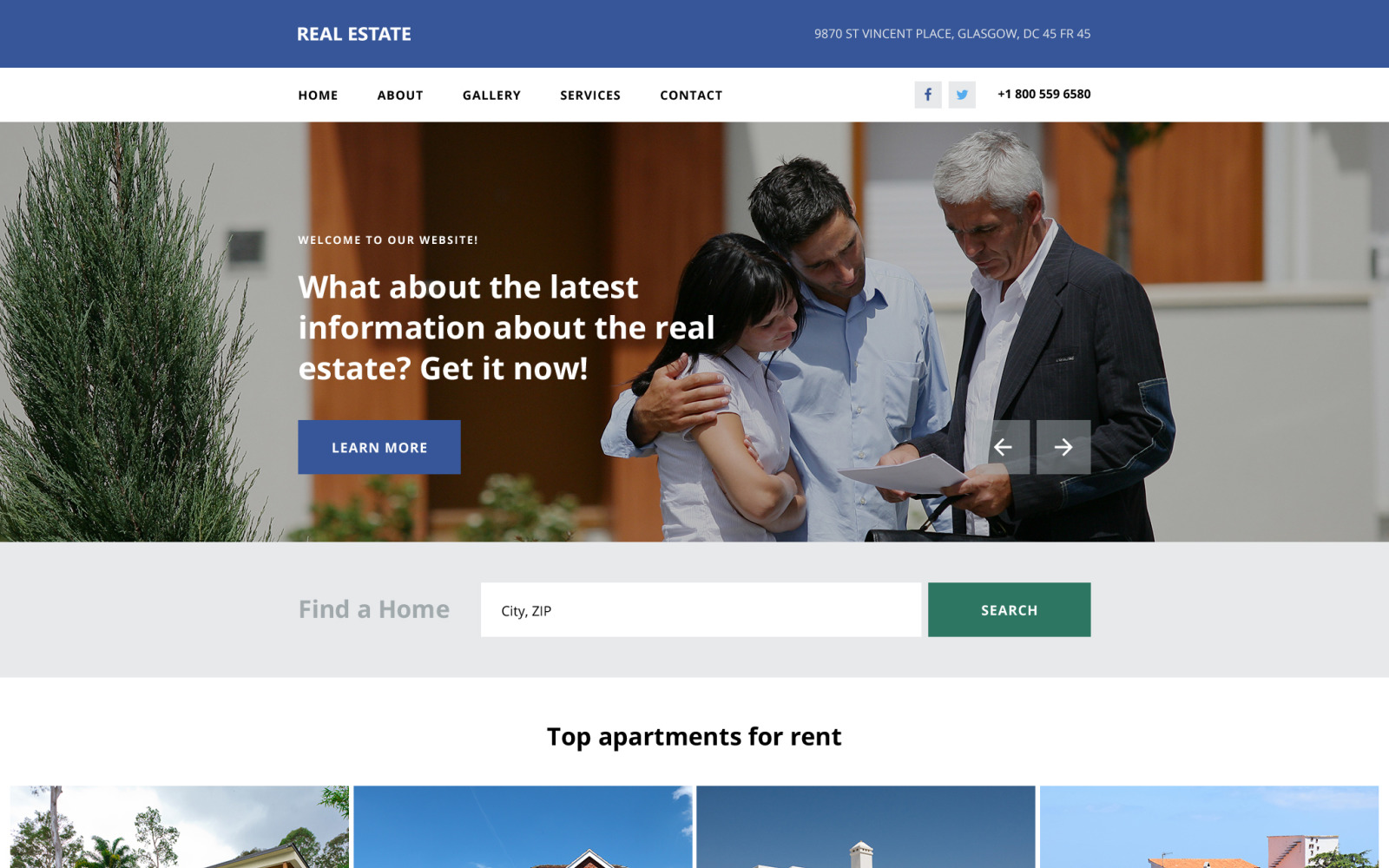 Real Estate Agency Website Template #57833 - TemplateMonster