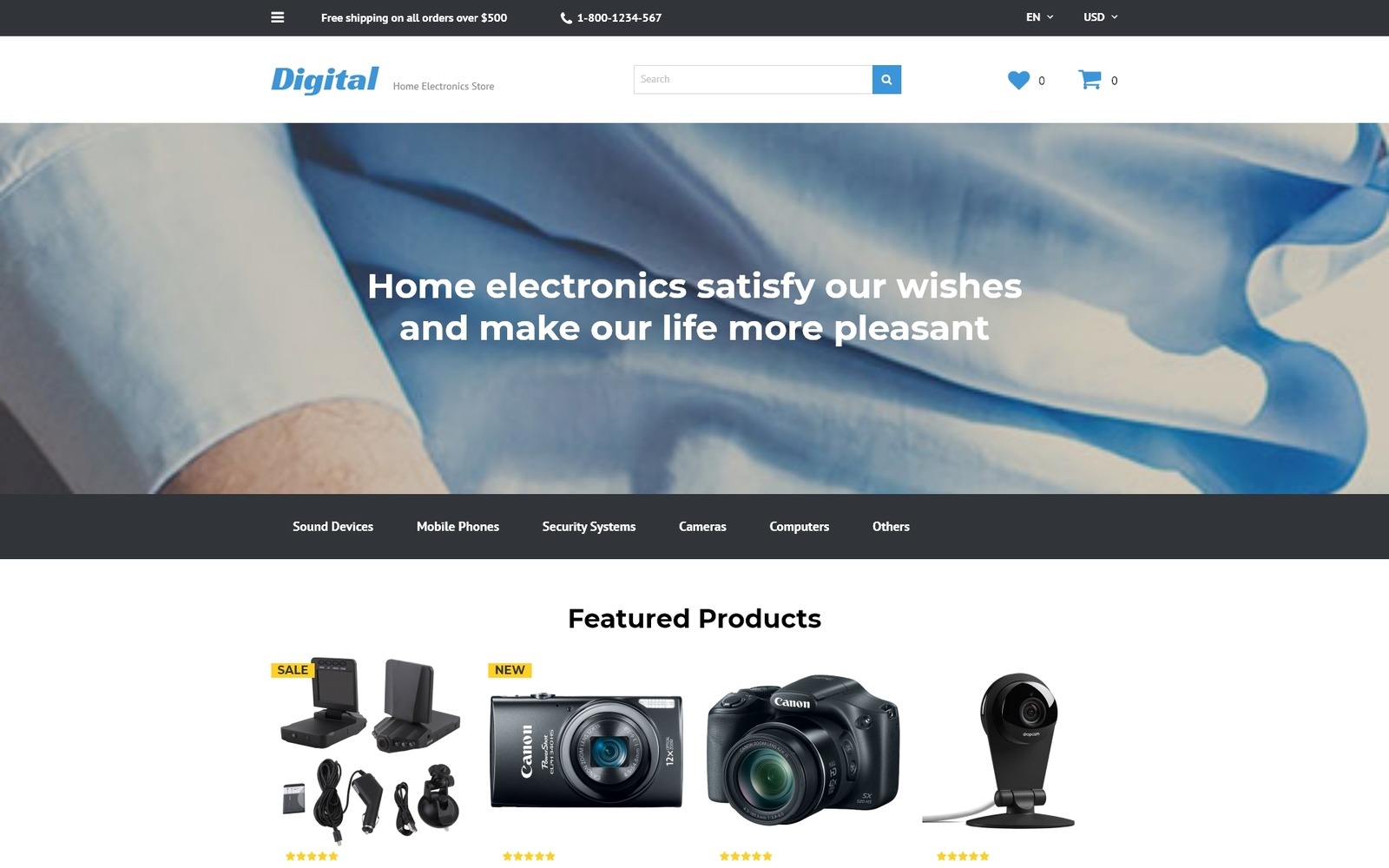 Electronic Store OpenCart Template #57976 - TemplateMonster