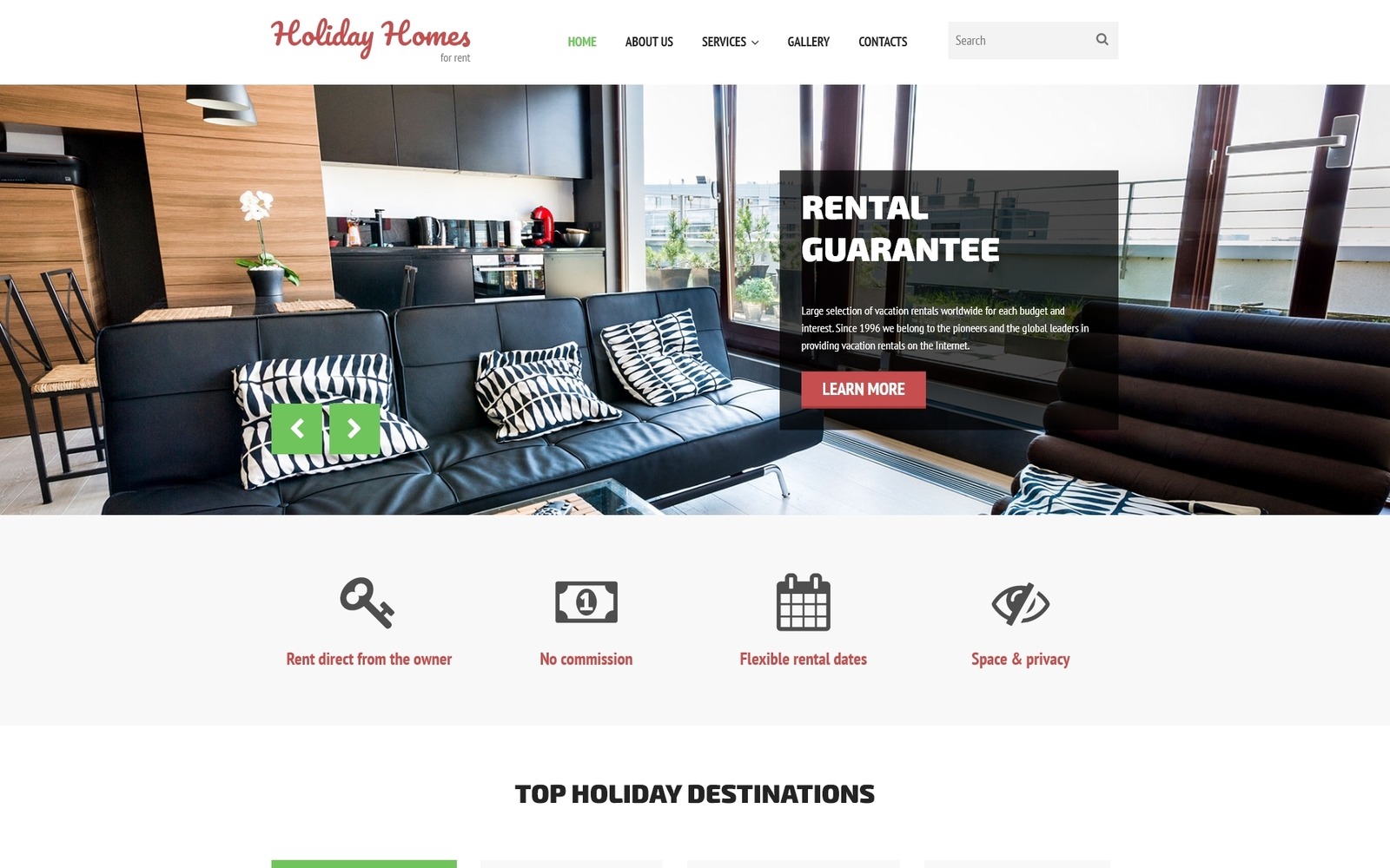 Holiday Homes for Rent Website Template - TemplateMonster