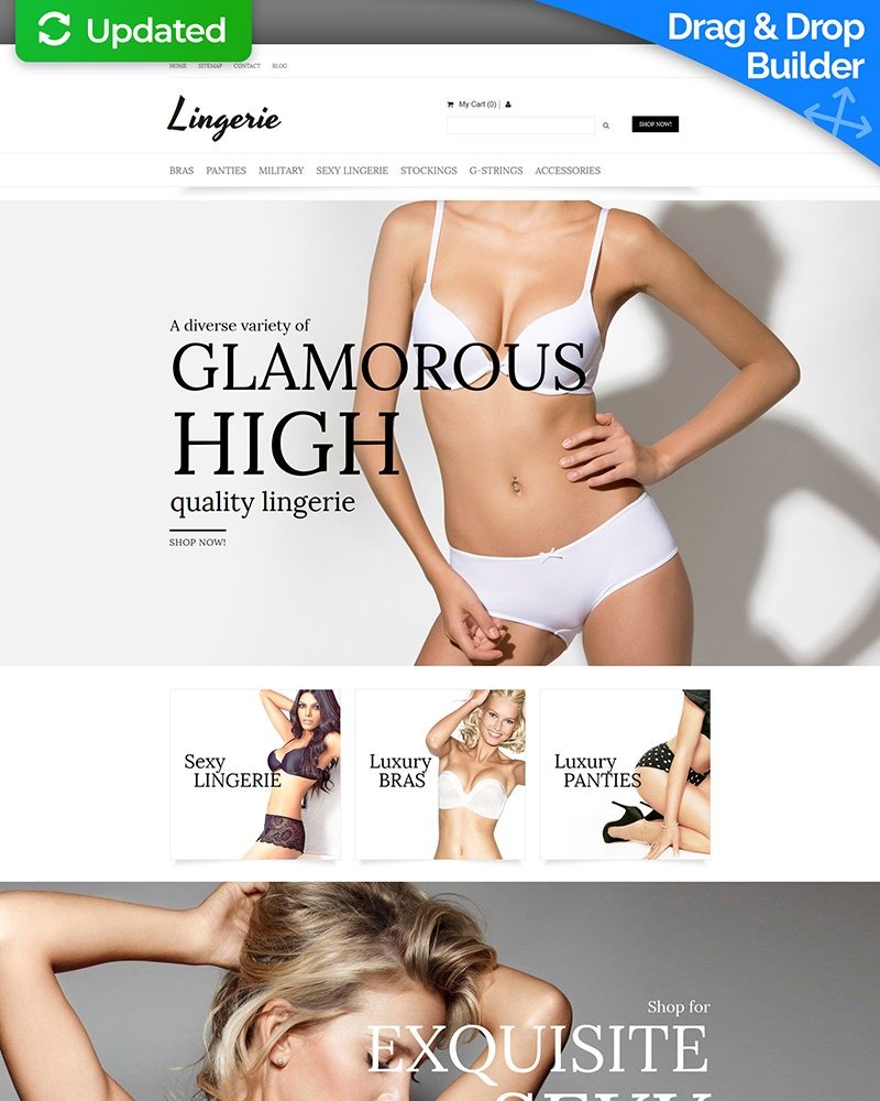 Lingerie MotoCMS Website Template #58482 - TemplateMonster