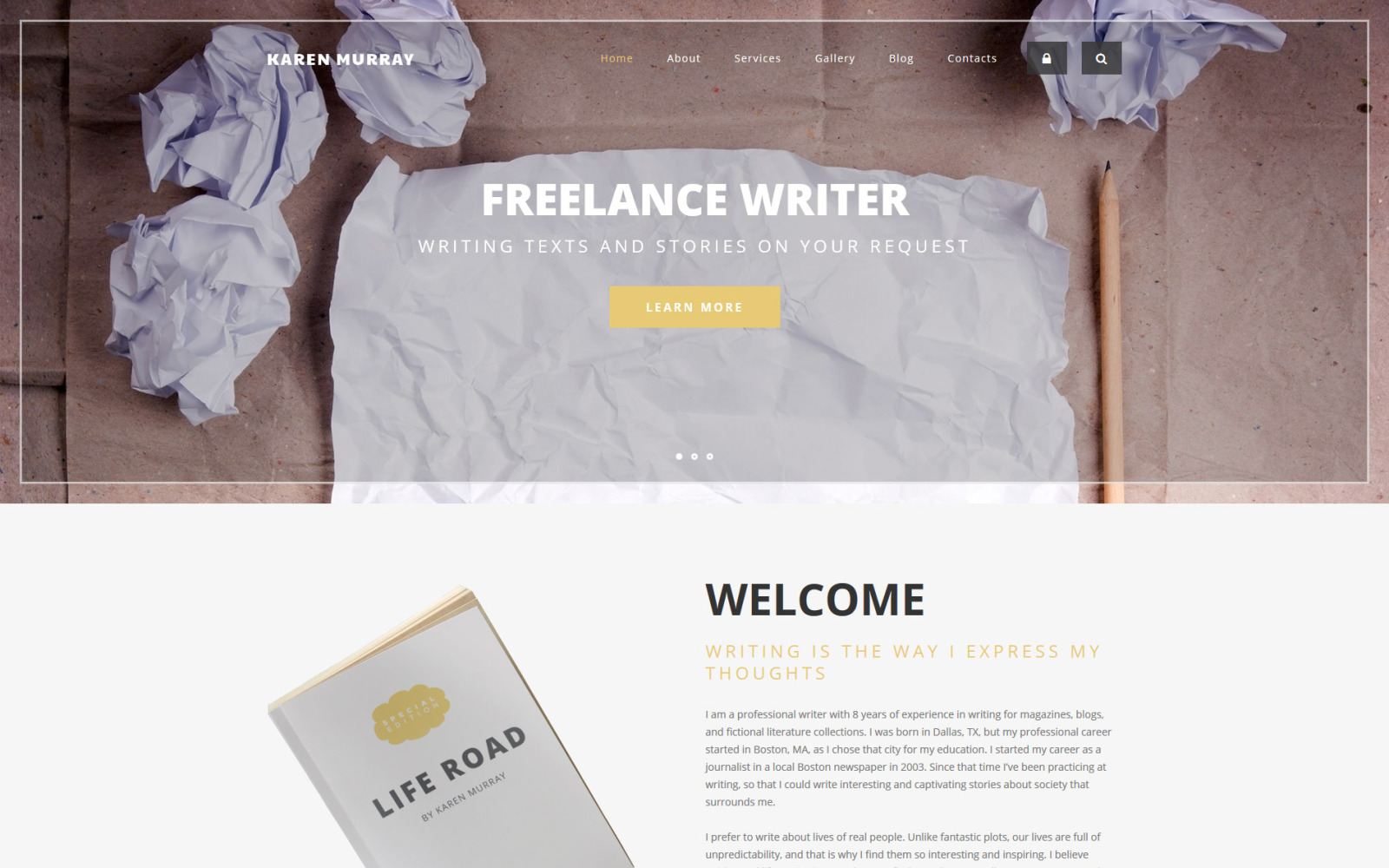 Freelance Writer Drupal Template #58565 - TemplateMonster
