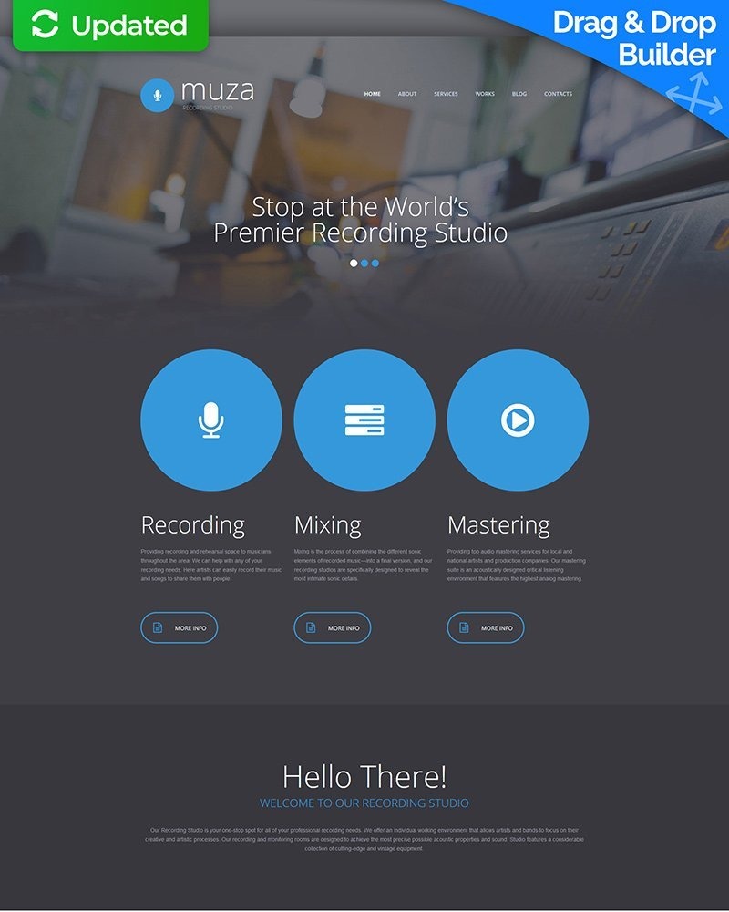 Recording Studio Moto CMS 3 Template - TemplateMonster