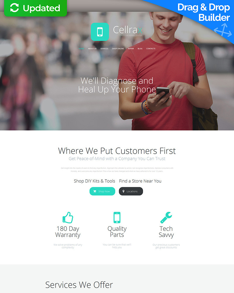 Mobile Repair Service Moto CMS 3 Template - TemplateMonster