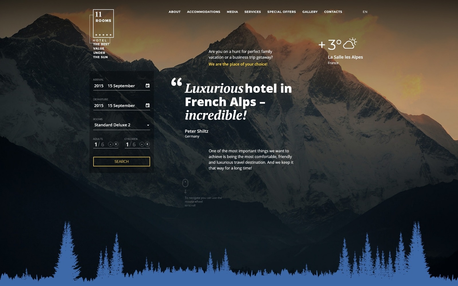 11 rooms Responsive Website Template - TemplateMonster