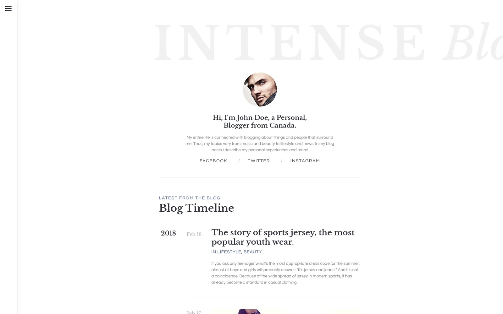 INTENSE Blog Website Template #58885 - TemplateMonster