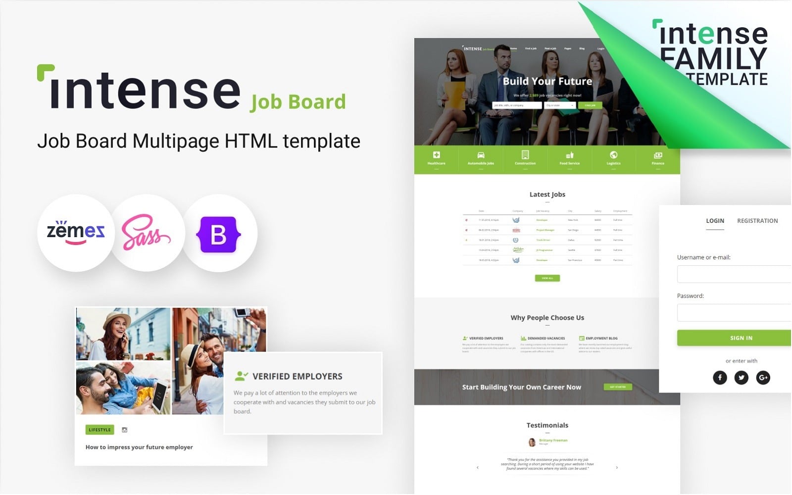 Intense - Job Board HTML5 Website Template - TemplateMonster