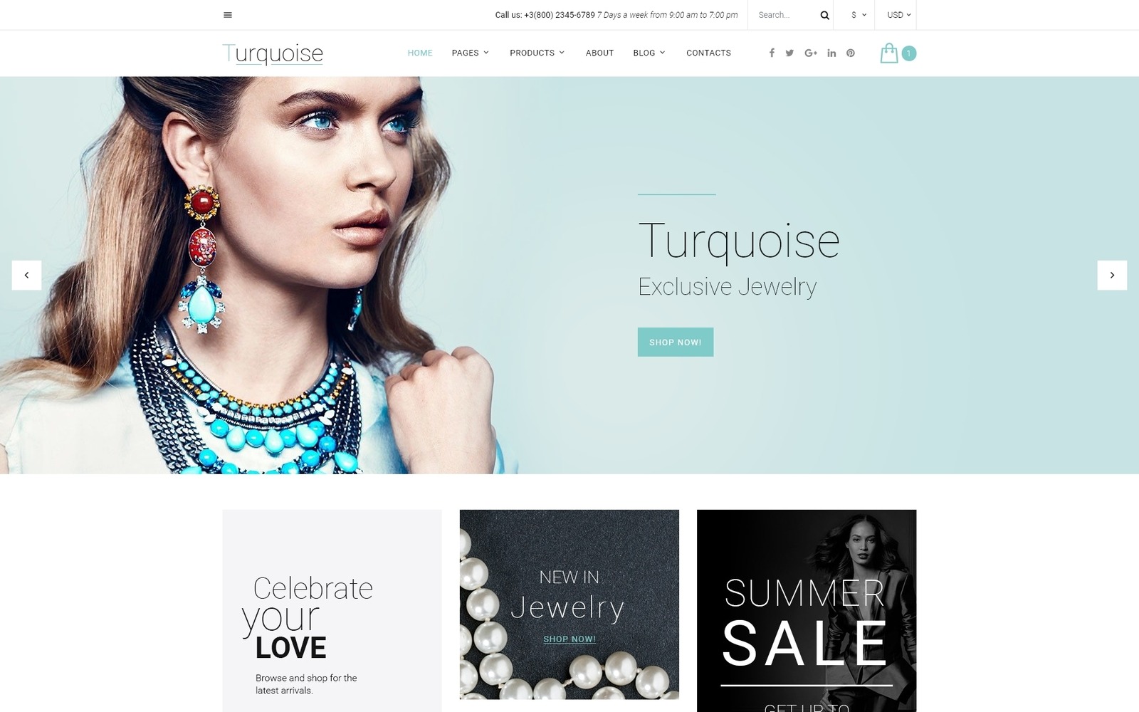 Turquoise Website Template #58937 - TemplateMonster