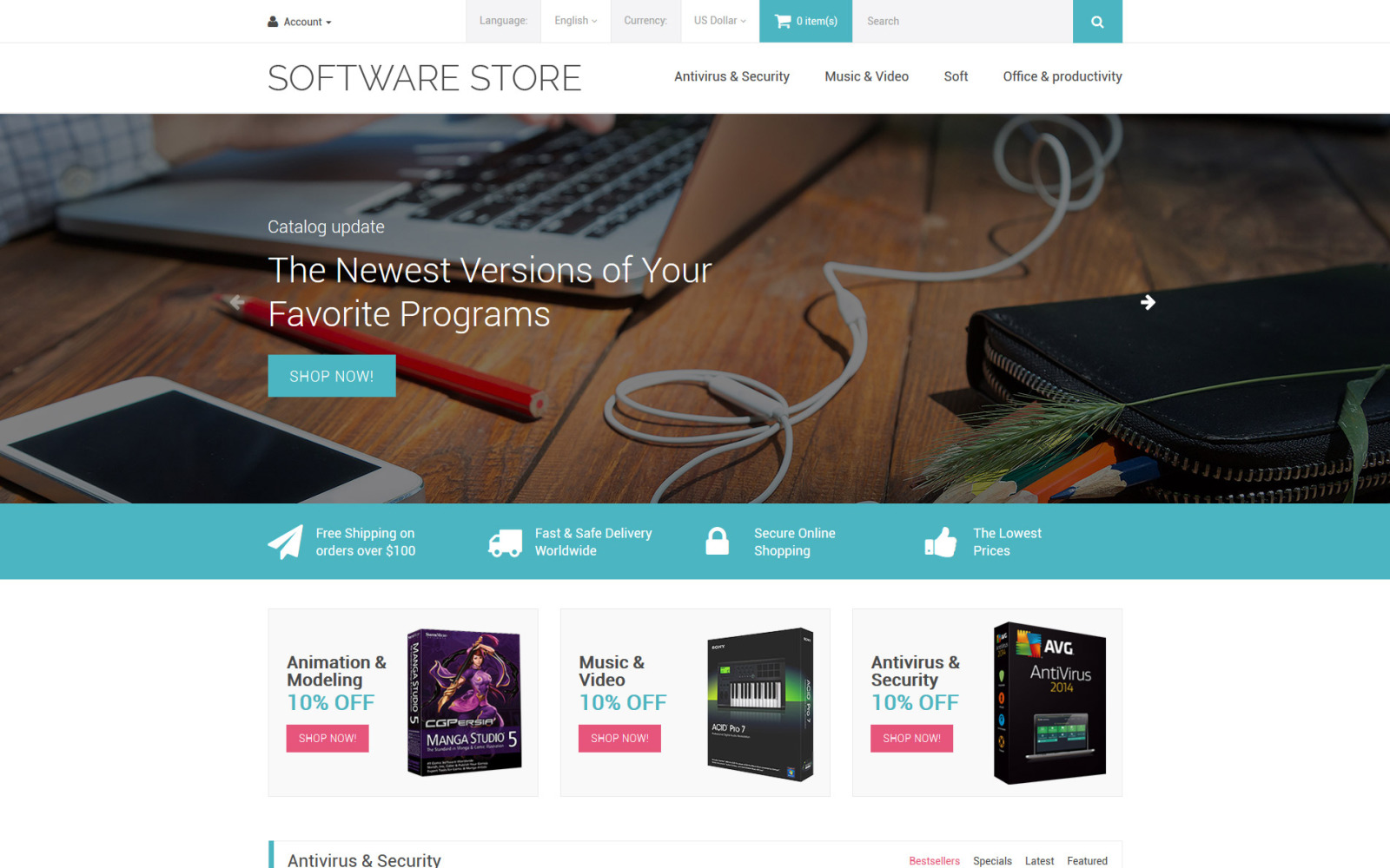 Software Store OpenCart Template #59003 - TemplateMonster