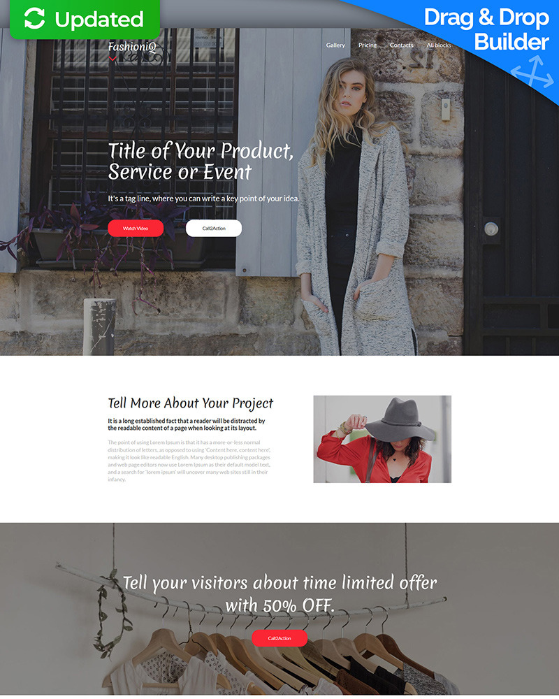 Fashion Store Landing Page Template #59247 - TemplateMonster