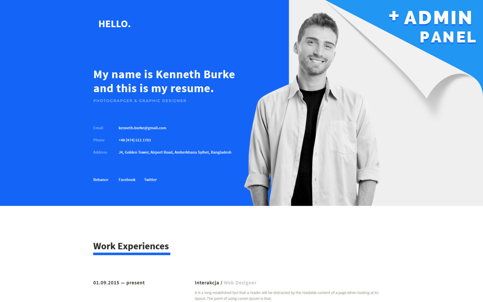 Online CV MotoCMS 3 Landing Builder Landing Page Template