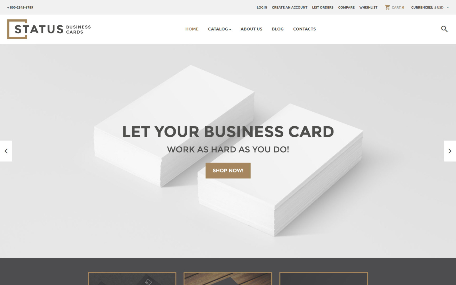 Status Business Cards VirtueMart Template - TemplateMonster