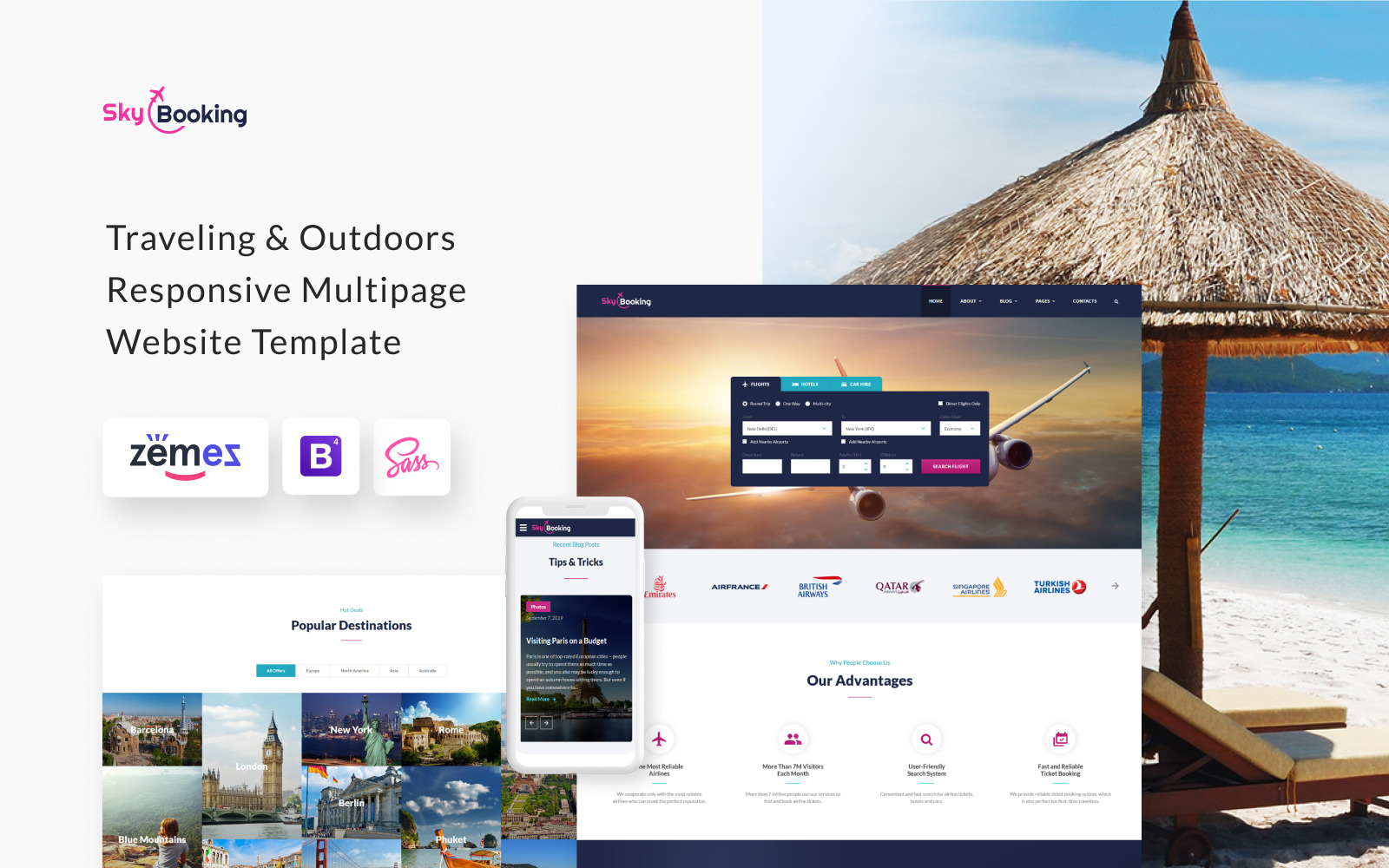 SkyBooking - Flight Booking HTML5 Website Template