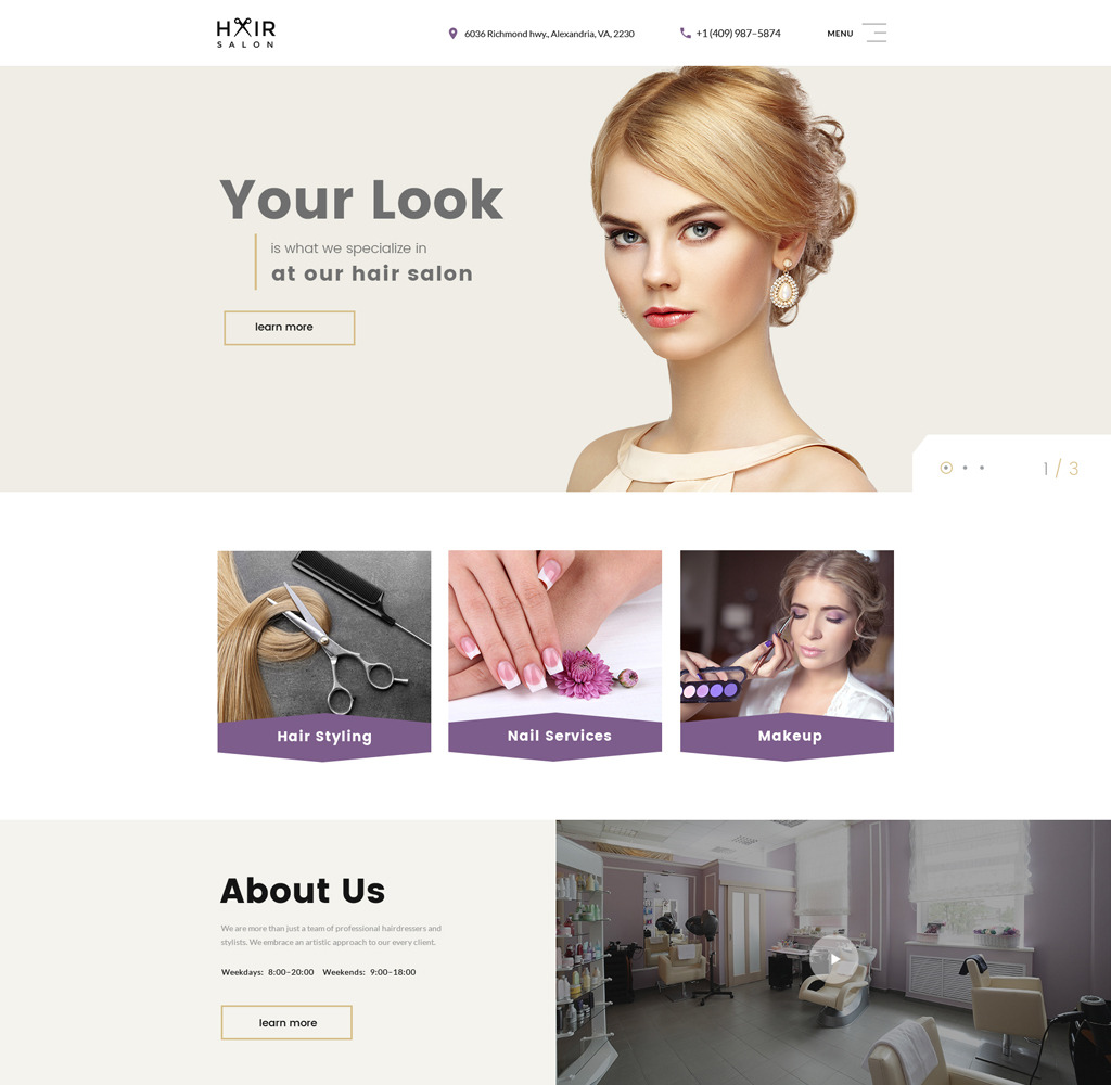 Hair Salon Multipage Website Template - TemplateMonster