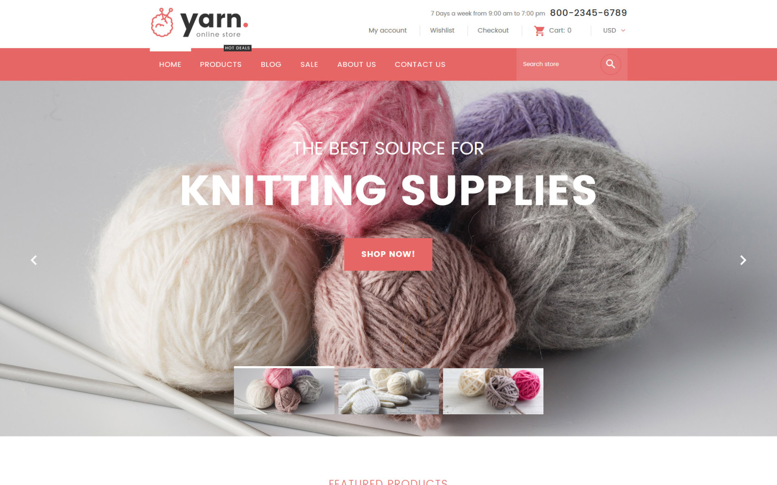 Yarn - Knitting Responsive Shopify Theme - TemplateMonster