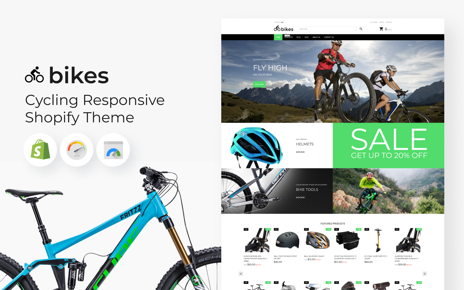 Cycling Responsive eCommerce Shopify Theme - TemplateMonster