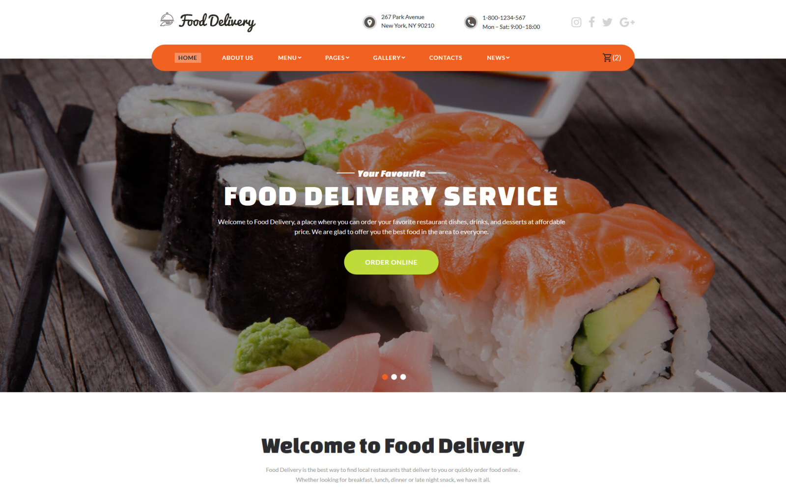 Food Ordering Service Website Template - TemplateMonster