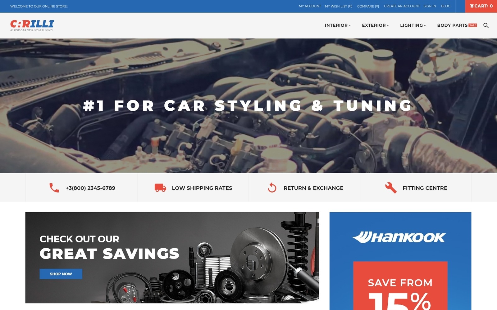 Carilli - Car Tuning Magento Theme #62285 - TemplateMonster