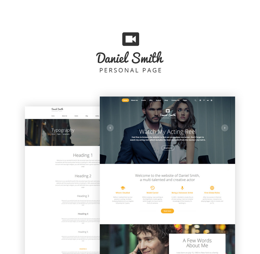 Daniel Smith - Personal Page Responsive Multipage Website Template