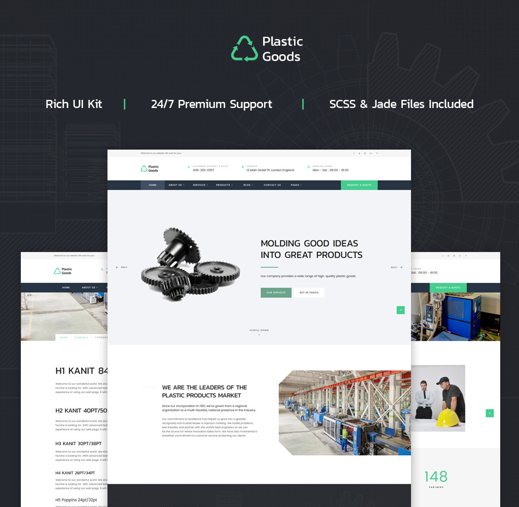 Plastic Goods - Business Multipage Website Template
