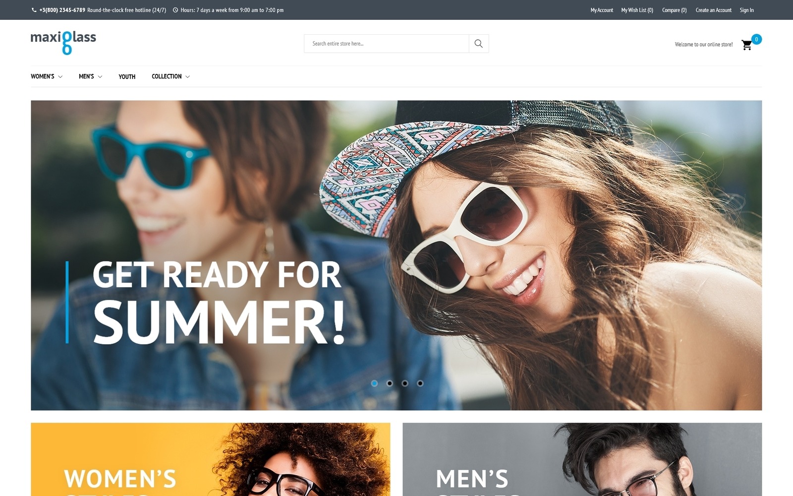 MaxiGlass - Optometric Store Magento Theme - TemplateMonster
