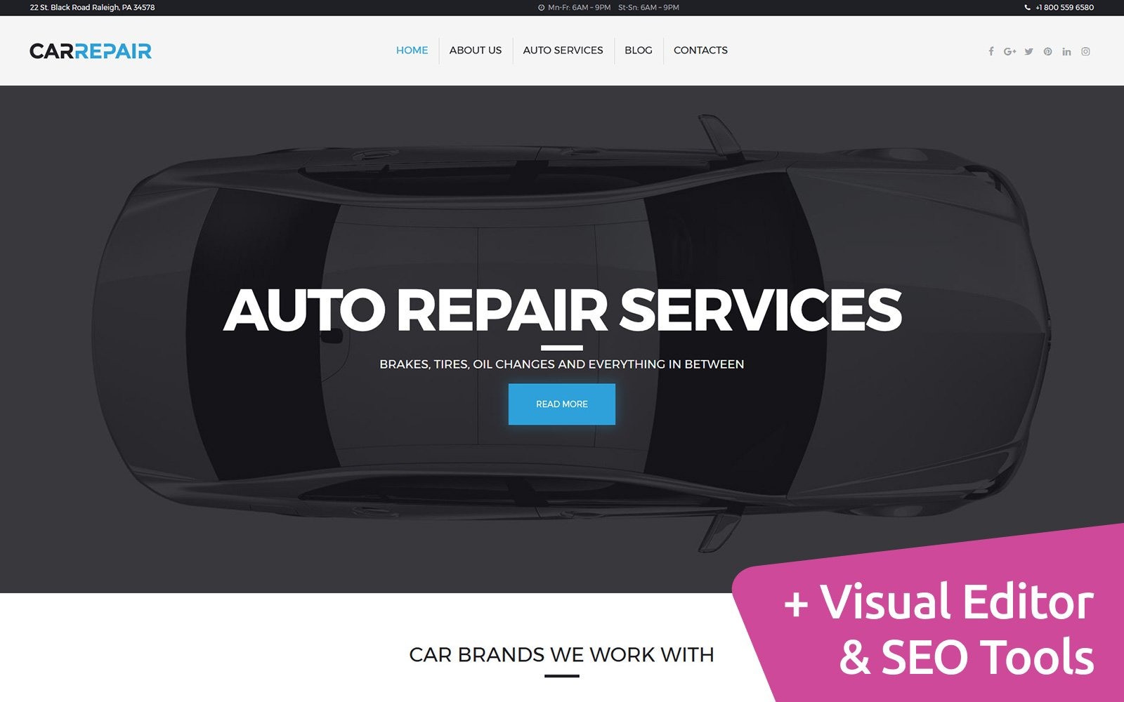 Auto Repair Moto CMS 3 Template #63484 - TemplateMonster