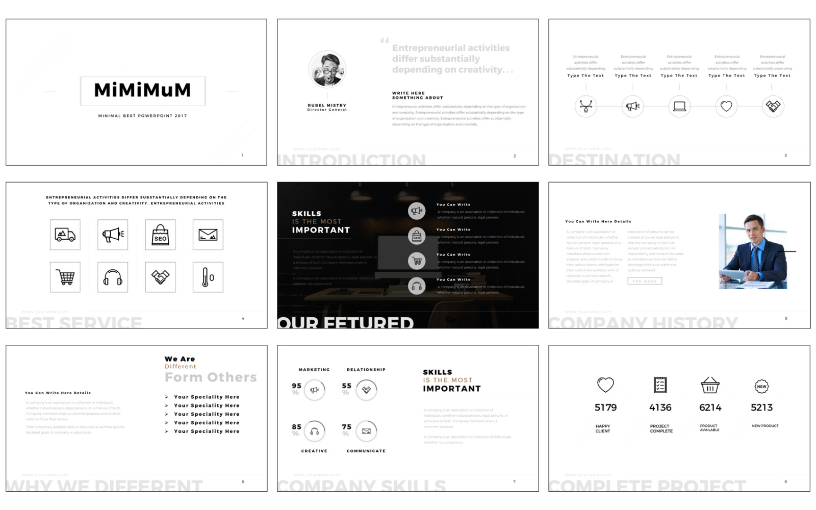 MiniMuM PowerPoint template #64482 - TemplateMonster