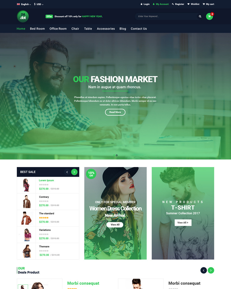 Fashion Store PSD Template #64609 - TemplateMonster