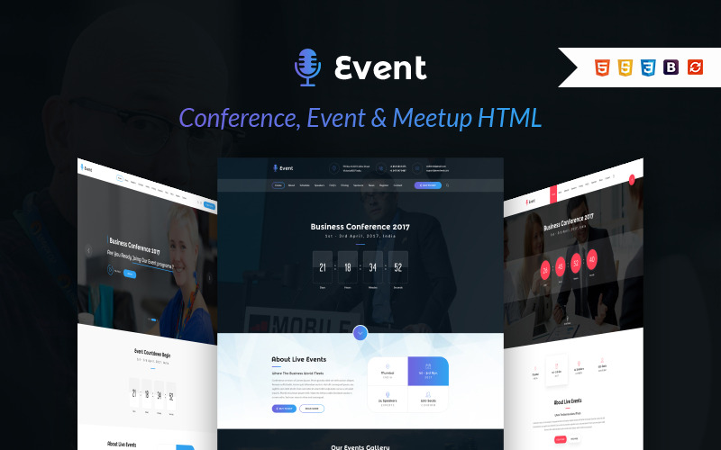 Live Event - Conference, Event & Meetup Landing Page Template