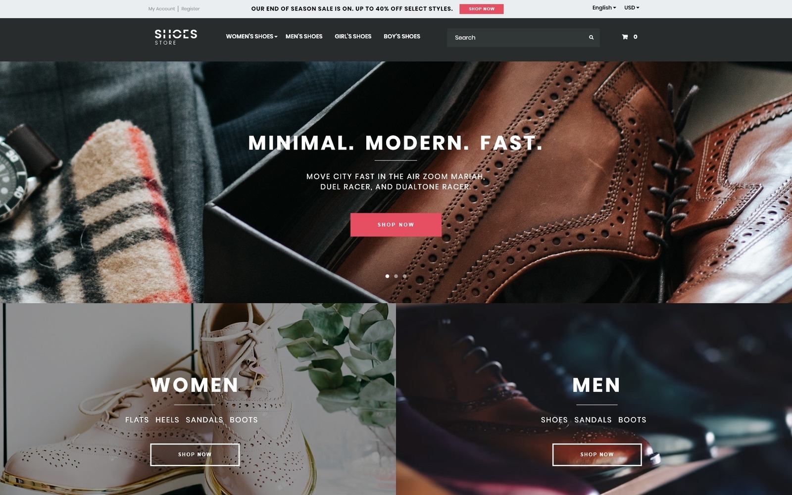 Shoe Store Responsive OpenCart Template - TemplateMonster