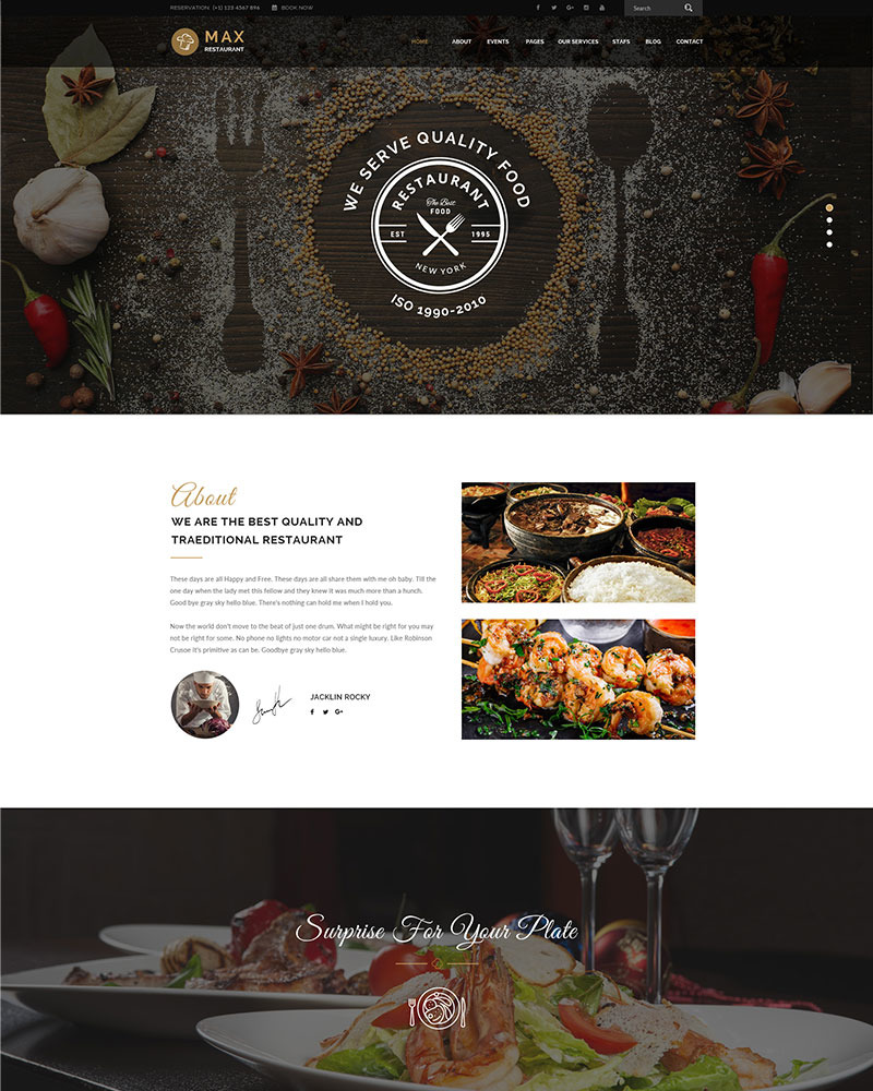Restaurant - Responsive WordPress theme - TemplateMonster