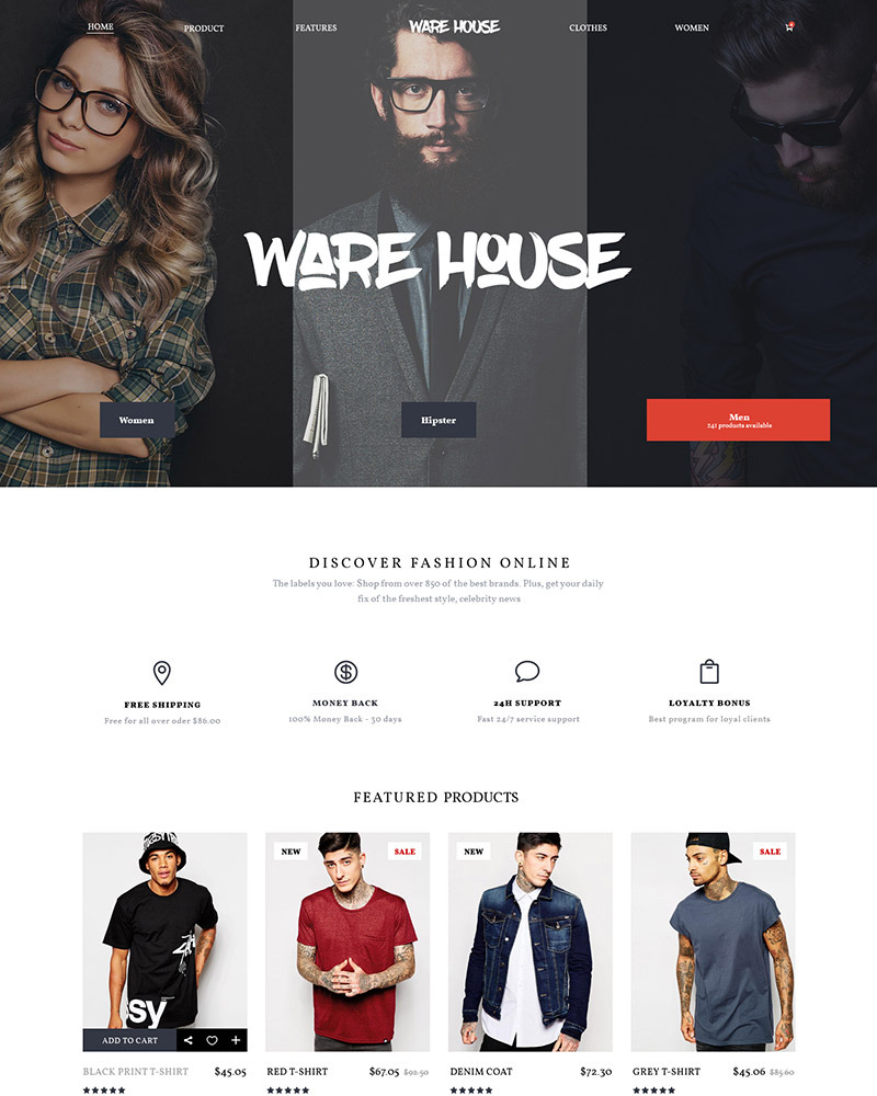 Warehouse – multipurpose ecommerce PSD Template
