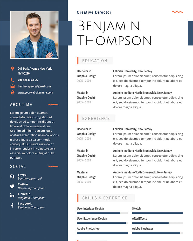 Benjamin Thompson - Modèle de CV élégant polyvalent