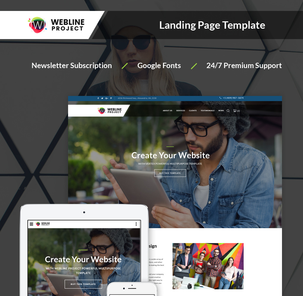 Webline Project - Corporate Landing Page Template