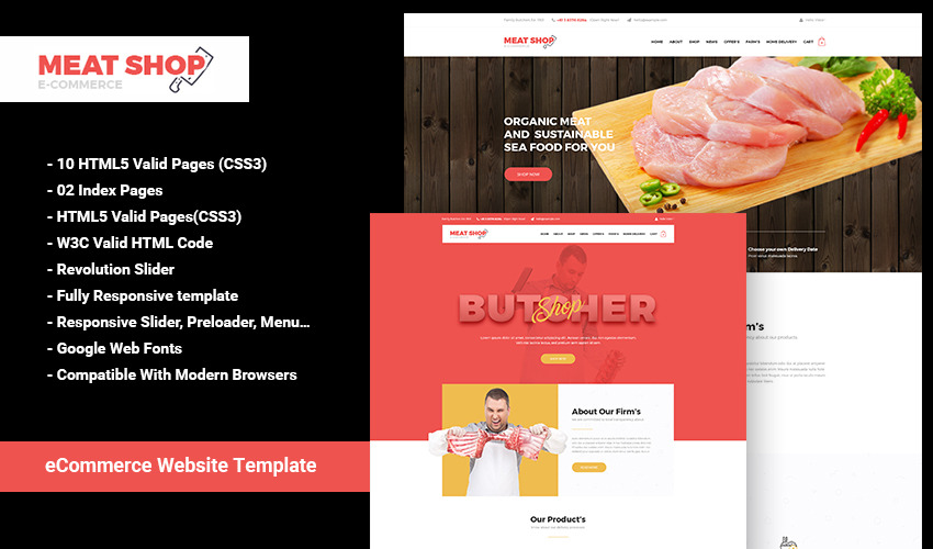Meat Shop eCommerce Website Template - TemplateMonster