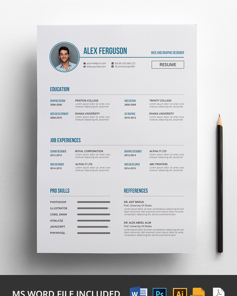 Alex Ferguson CV Resume Template #65143 - TemplateMonster