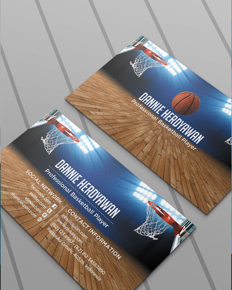 Basketball Business Card PSD Template - TemplateMonster