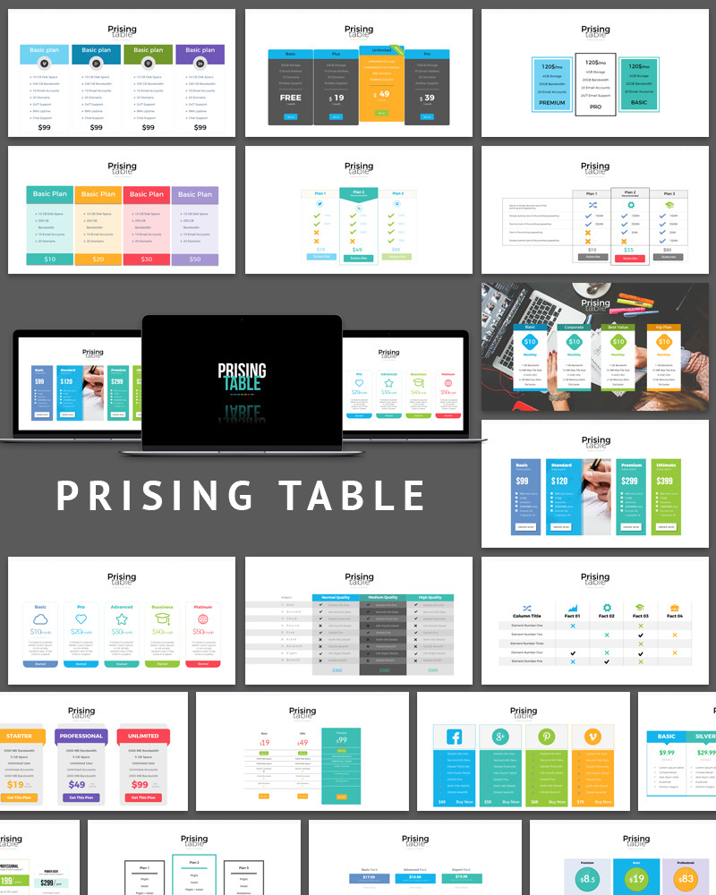 Modèle PowerPoint de présentation du tableau des prix
