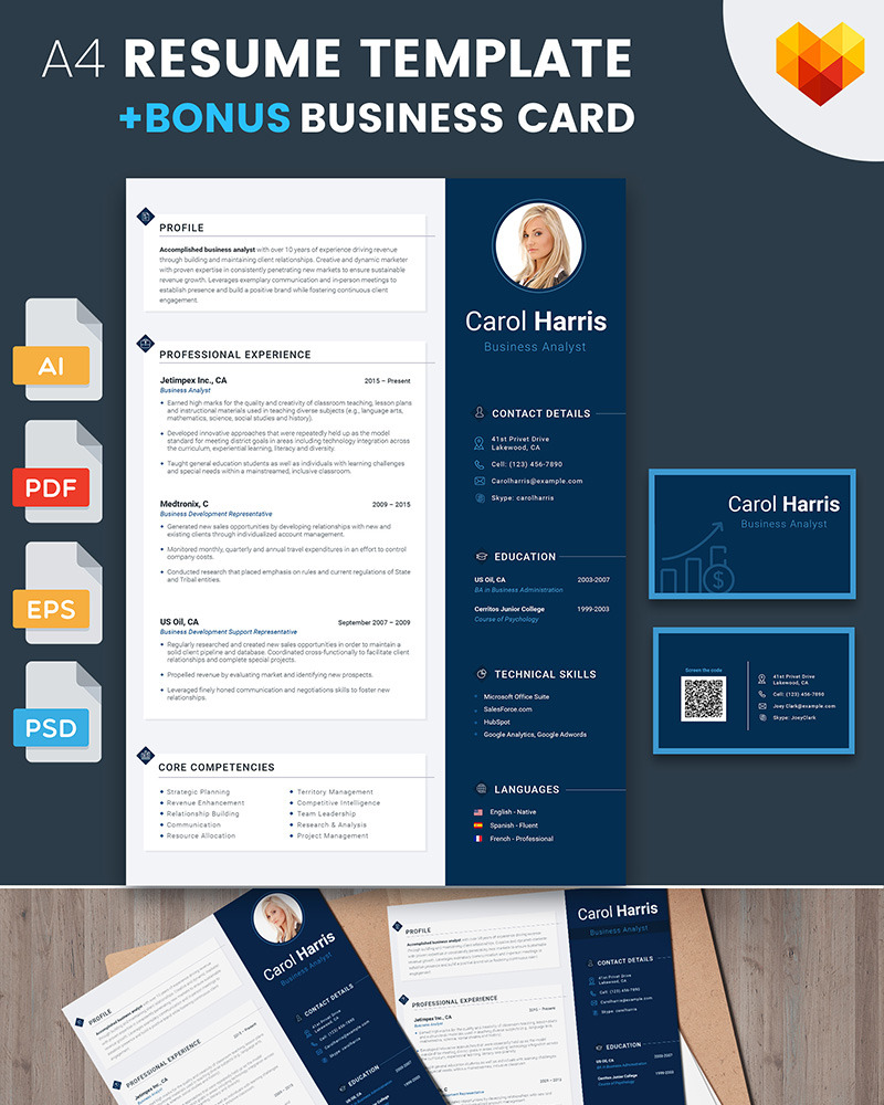 Carol Harris - Business Analyst and Financial Consultant Resume Template