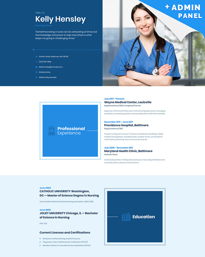 Personal Page Responsive Landing Page Template