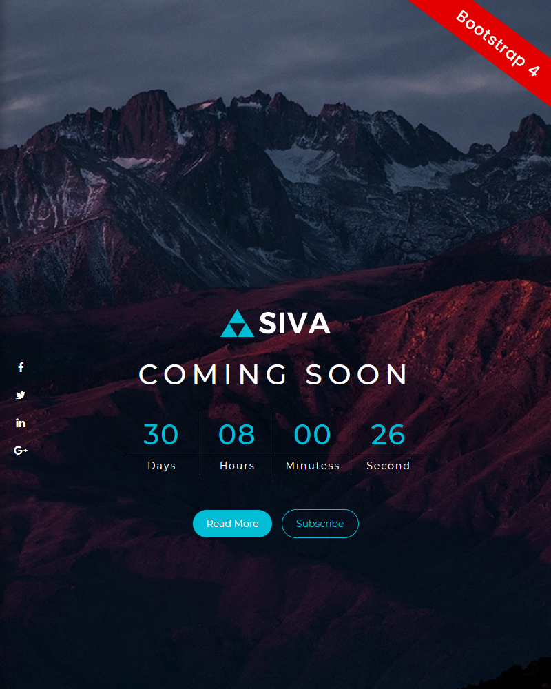 SIVA - Coming Soon Responsive Landing Page Template