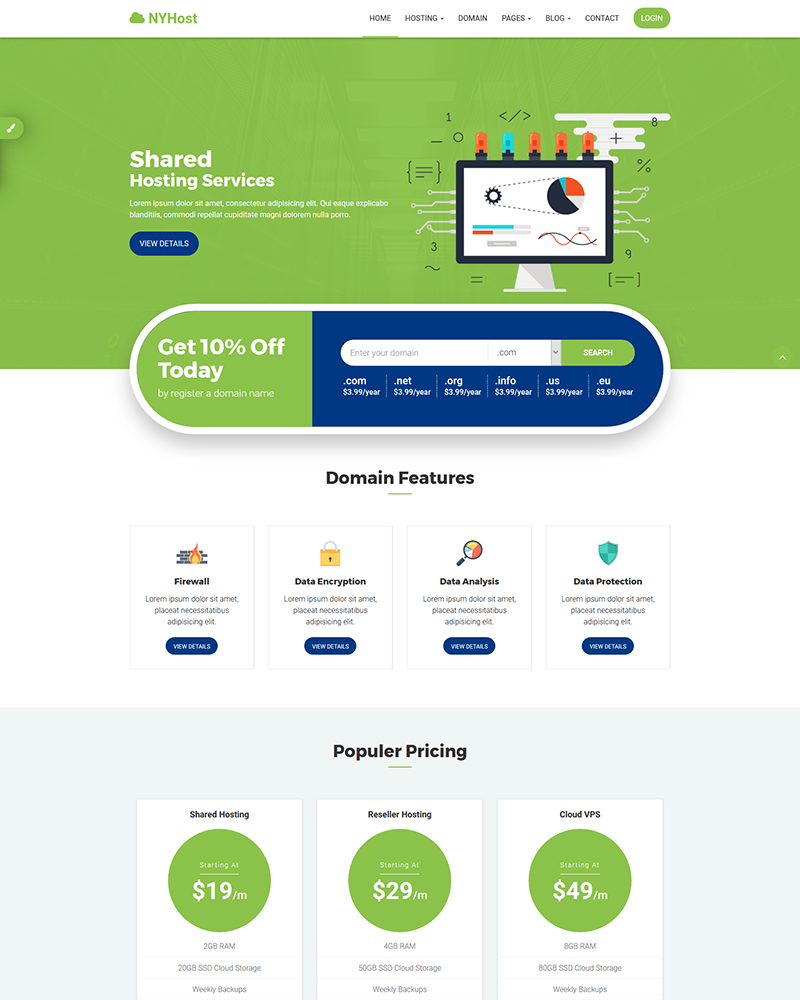 NYHost - Responsive Technology, Web Hosting and WHMCS Website Template